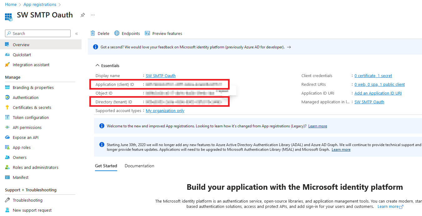 How to configure SMTP using EWS OAuth 2.0