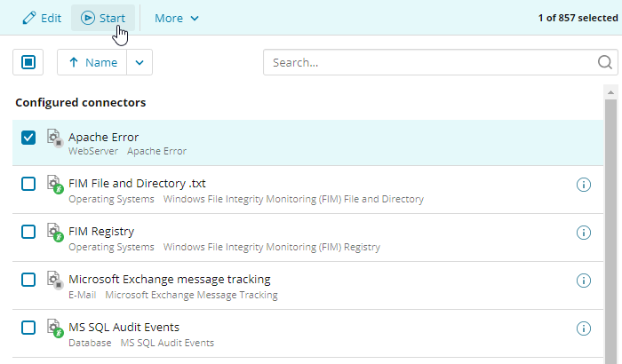 Configure Apache Error log connector in SEM