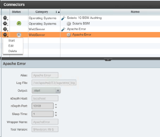 Configure Apache Error log connector in SEM