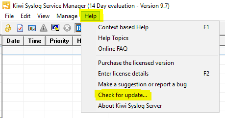 Kiwi Syslog update checker fails