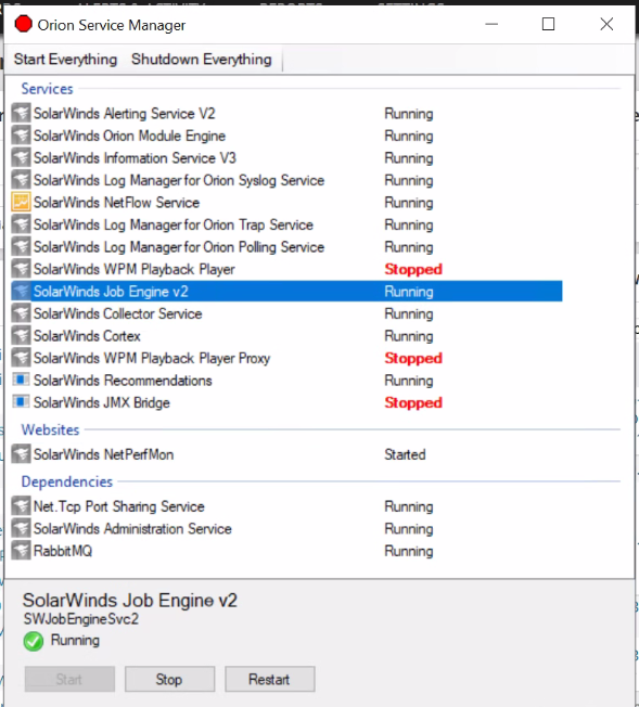 Services are stopped, such as WPM, JMX and NetFlow after an upgrade to ...