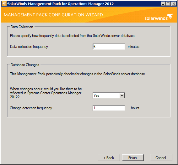 Install and configure the SolarWinds Management Pack
