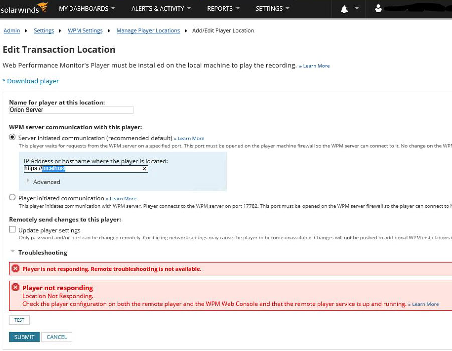 WPM Playback Player service stops