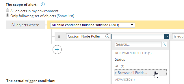 Create custom poller alert in Orion
