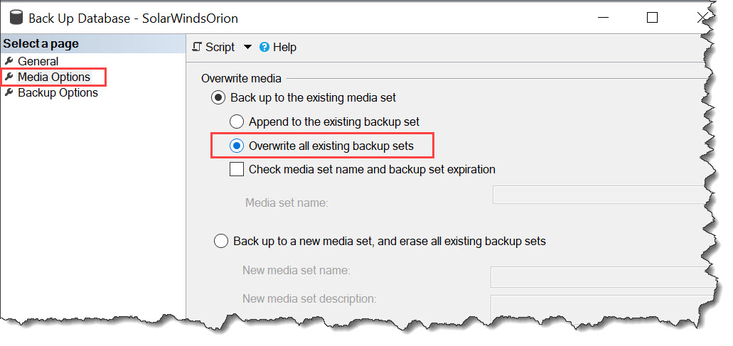 How to Backup your database for Orion