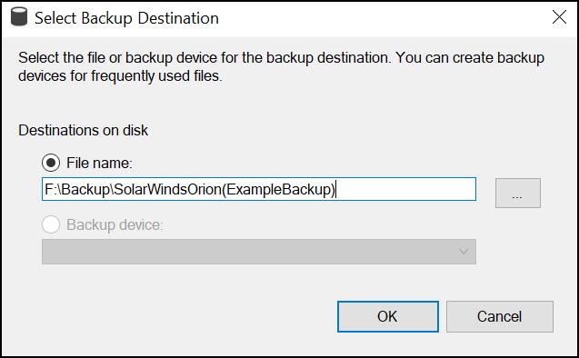 How to Backup your database for Orion