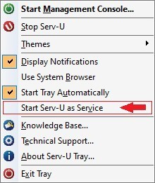 Running Serv-U under NETWORK SERVICE