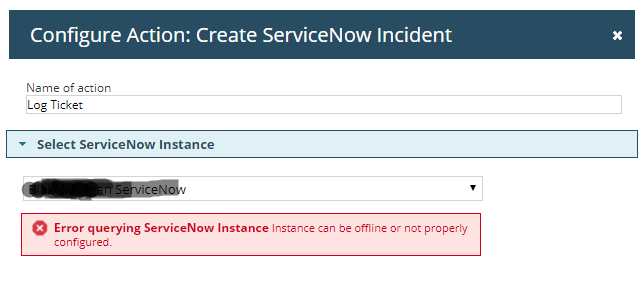 Error Querying ServiceNow instance