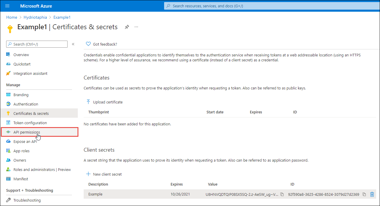 Register Azure Application for integrating Office 365 Management API with SEM