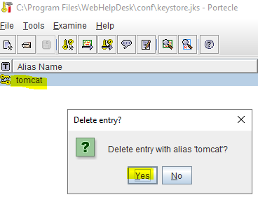 Creating a new keystore to install the SSL Certificate in the Web Help Desk (WHD)