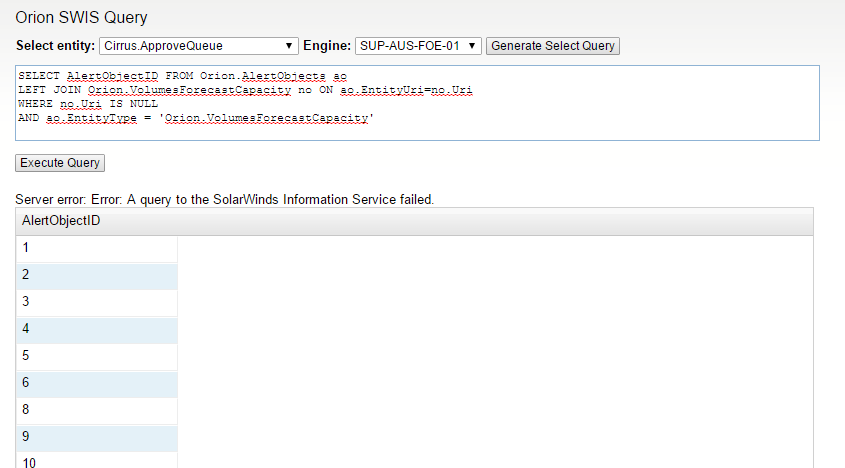 Long running queries in SWQL