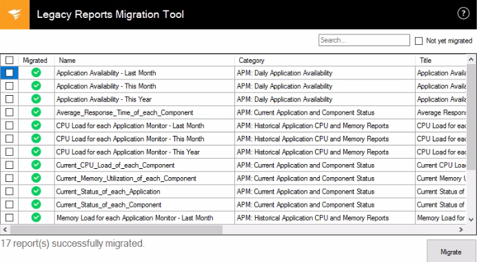 Using the Legacy Report Migration Tool in Orion