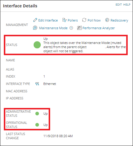How to generate an alert in NPM for interface status