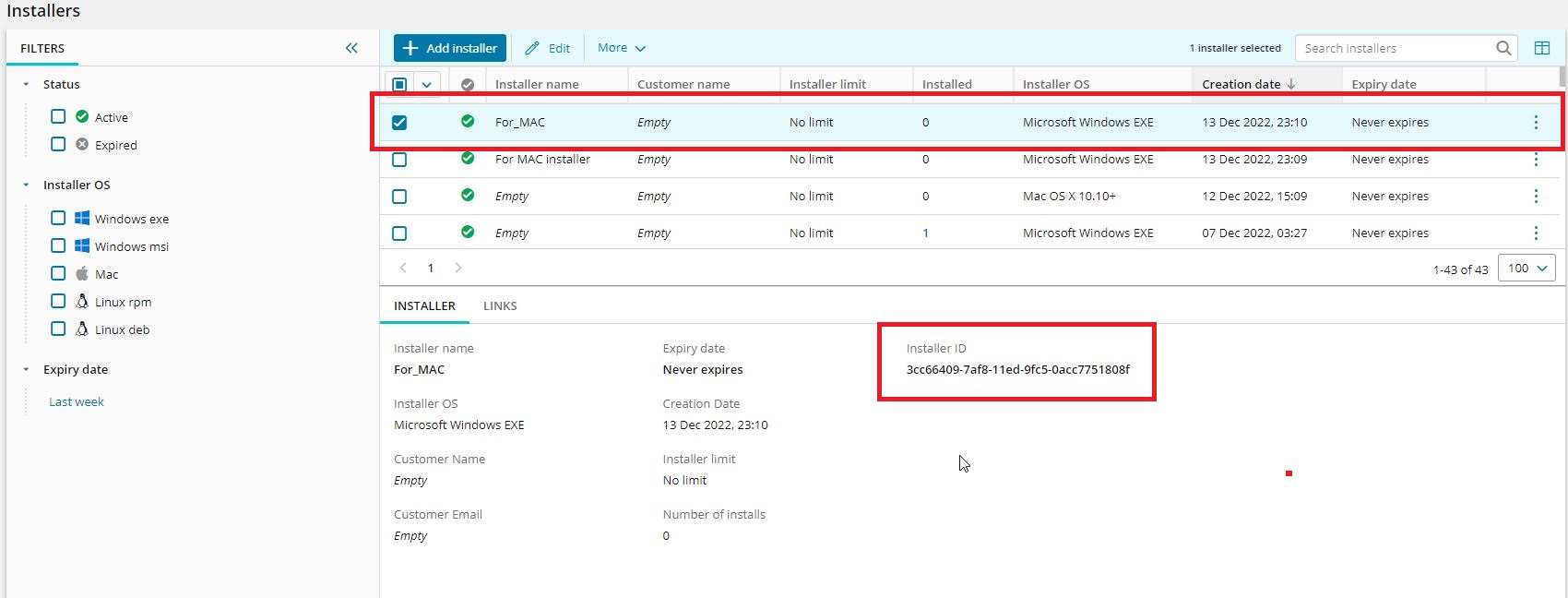 Generate MacOS agent for mass deployment using the command switch IID ...