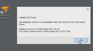 The database version is incompatible with this version of the SQL ...