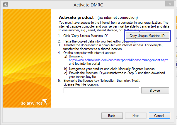 Dameware License Offline Activation