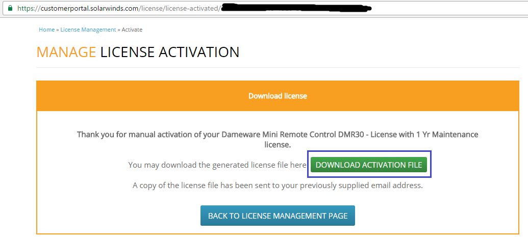 Dameware License Offline Activation