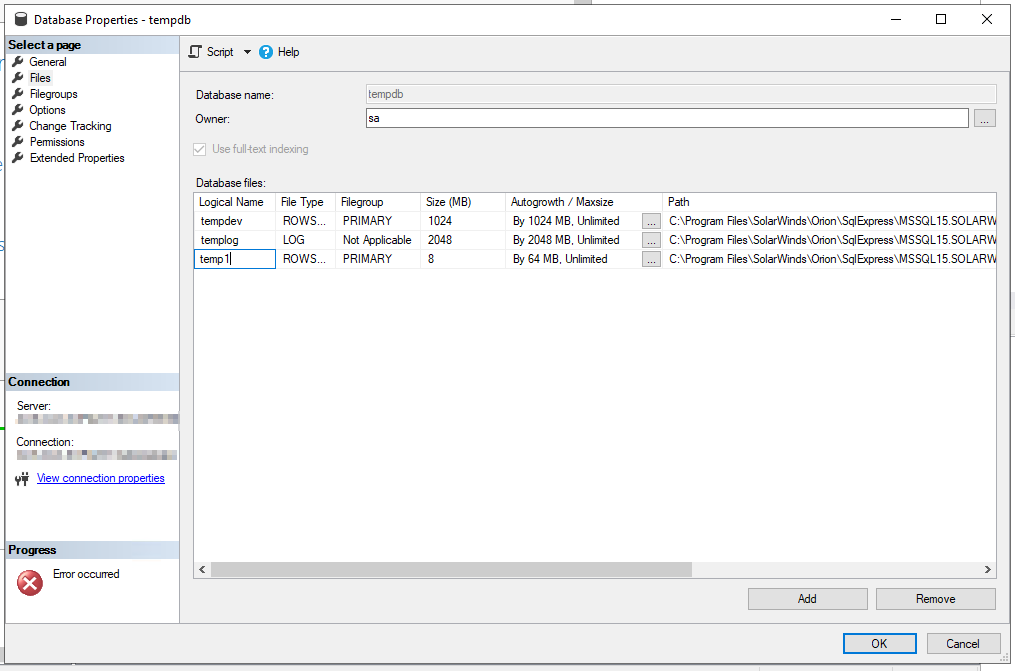 Adjusting SQL Server Settings