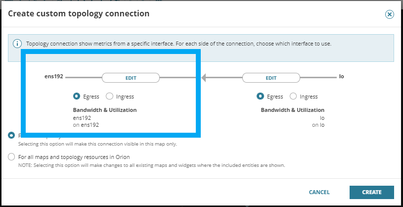 Orion Map manual link creation