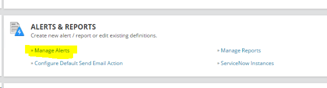 Create an alert for volume space and usage in Orion platform
