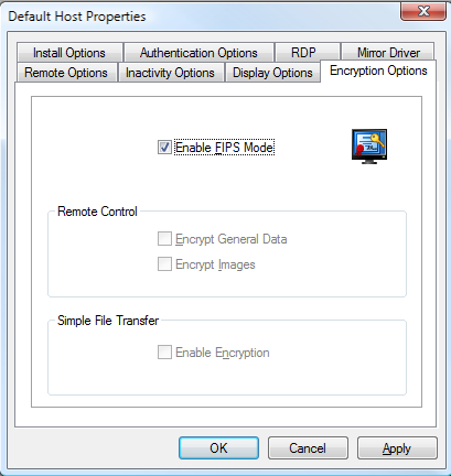 Connect to a remote machine using FIPS mode in Dameware Mini Remote Control
