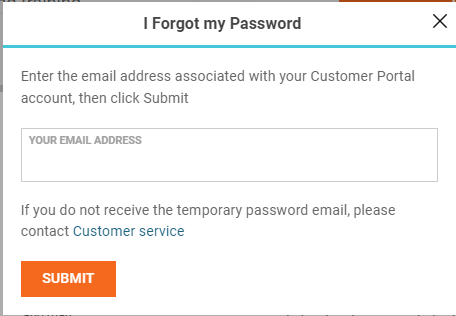 Reset the login password on the Customer Portal