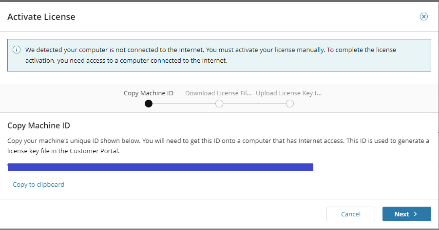 How to generate a Unique Machine ID for offline license activation for SolarWinds Platform
