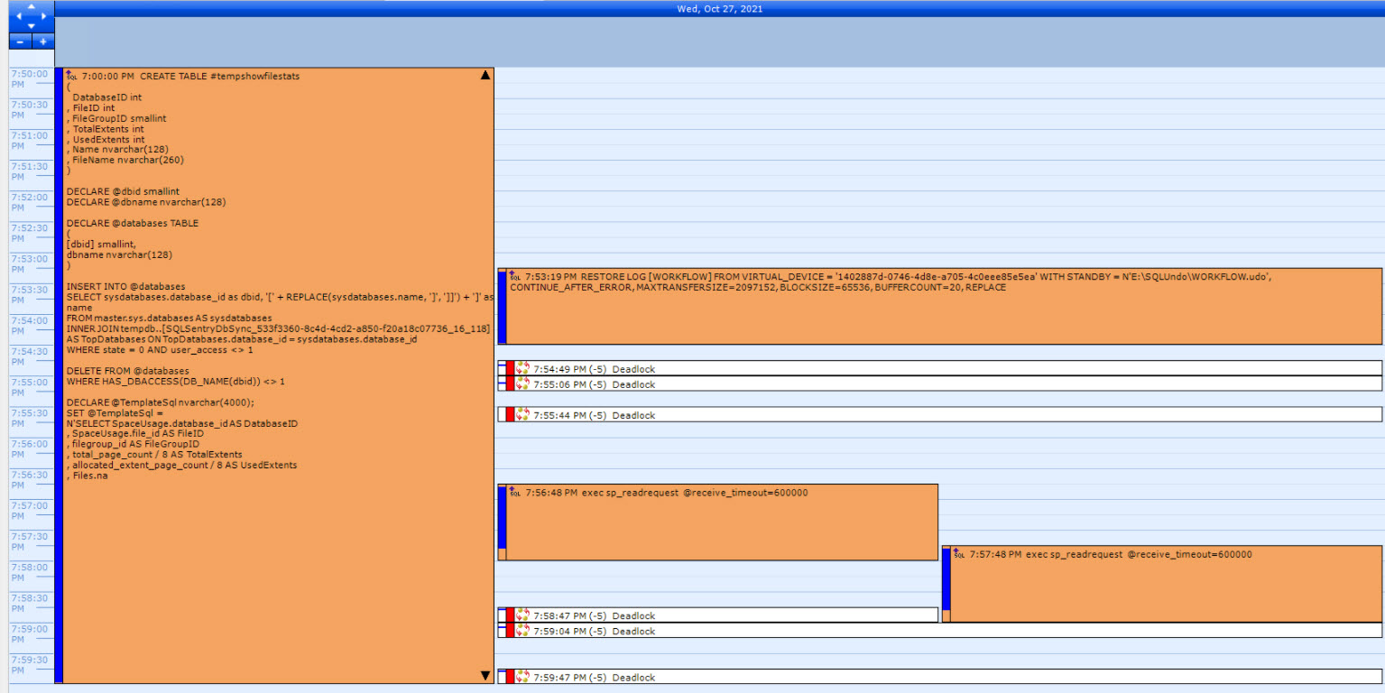 Create Table Tempshowfilestats Causing Sql Server Dumps Due To Timeouts In Sql Sentry
