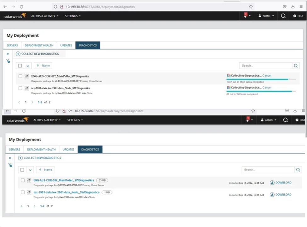How to collect diagnotic logs for network collector in Solarwinds ...