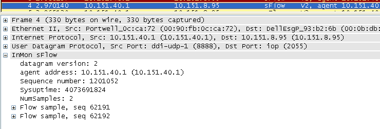 Breaking down sFlow packet in Wireshark