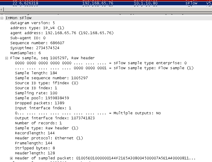 Breaking Down Sflow Packet In Wireshark