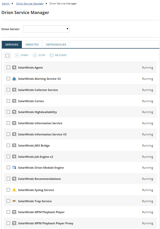 How to Start, Stop, or Restart Orion Services with the Orion Service ...
