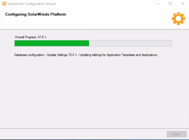 Configuration stuck in "Updating settings for Application Templates and ...