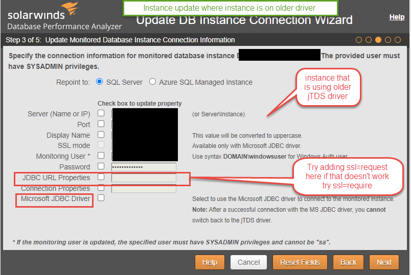 SSL connections from DPA to SQL Server monitored instance