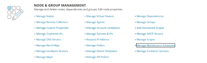 How to configure a recurring Maintenance Schedule for nodes in SolarWinds Platform 2025.2