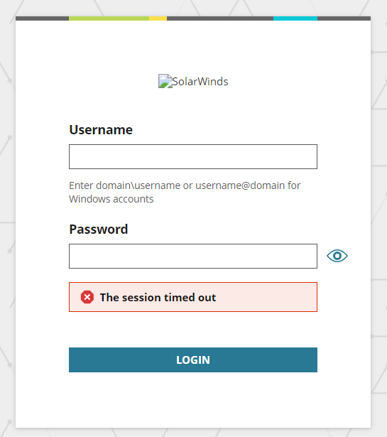 Custom logo not loading on Web Console login screen after session timeout in SolarWinds Platform